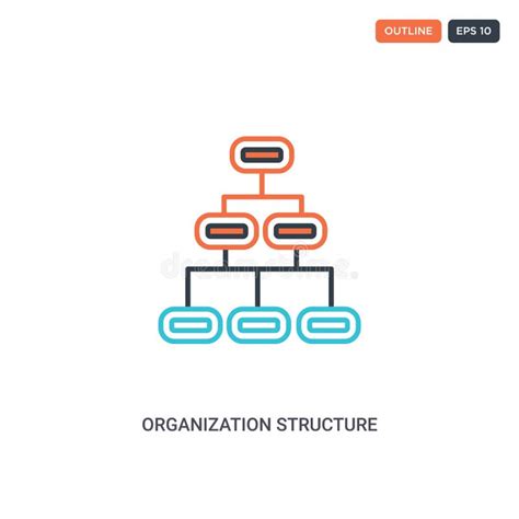2 Color Organization Structure Concept Line Vector Icon Isolated Two Colored Organization