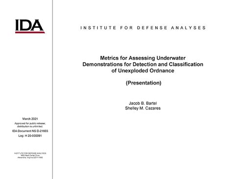 Document Cover Metrics For Assessing Underwater Demonstrations For Detection And Classification