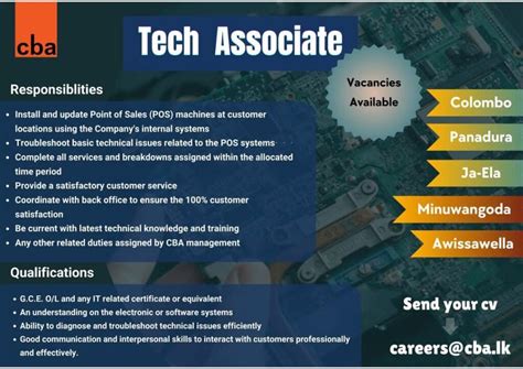 Tech Associate Jobseekerlk