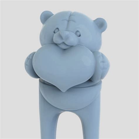 3d Model Stl Cnc Router File 3dprintable Hairpin Teddy Bear Inspire