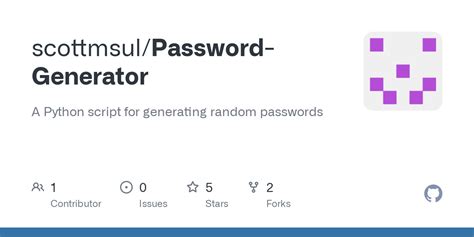 Github Scottmsulpassword Generator A Python Script For Generating