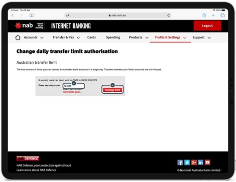 How To Increase A Payment Limit Internet Banking Help Guide NAB