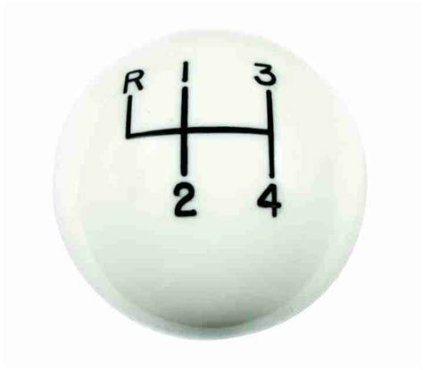 4 Spd White Shifter Knob With Shift Pattern National Mo Parts