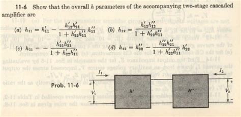 Solved 11 6 Show That The Overall H Parameters Of The