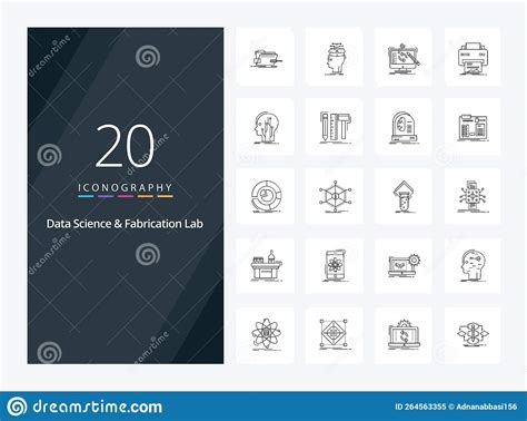Data Science And Fabrication Lab Outline Icon For Presentation Stock Vector Illustration Of