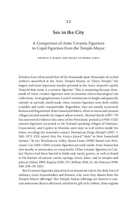 Pdf Sex In The City The Relationship Of Aztec Ceramic Figurines To Aztec Figurines Made Of