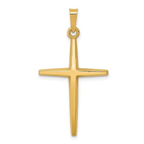 14k Yellow Gold Polished Latin Cross Pendant