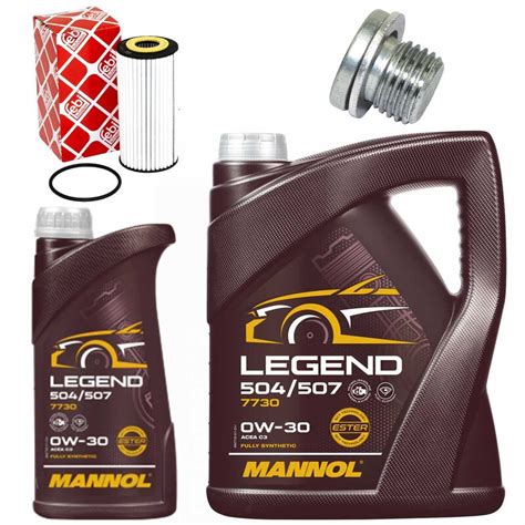Engine Oil Mannol 0w 30 Legend 504 507 6 Liter Oil Filter 10941 50 95