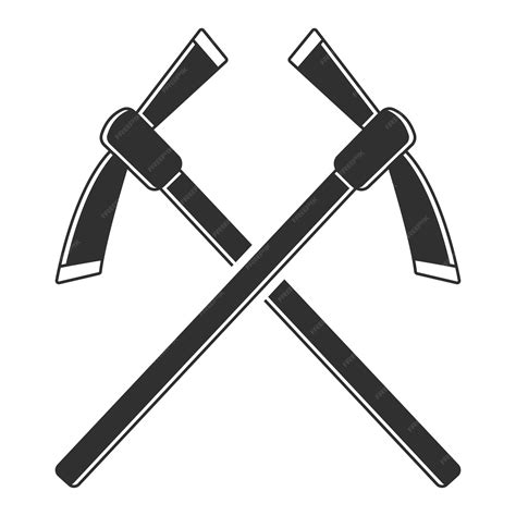 Premium Vector Cross Pick Axe Silhouette Pick Axe Vector Worker Elements Labor Equipment