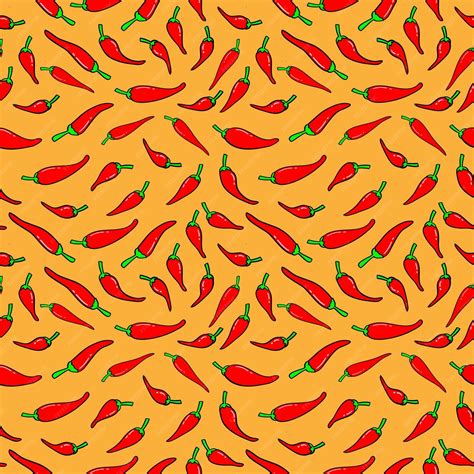Premium Vector Chilli Pepper Seamless Pattern Background