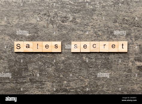 Sale Secret Word Written On Wood Block Sale Secret Text On Table