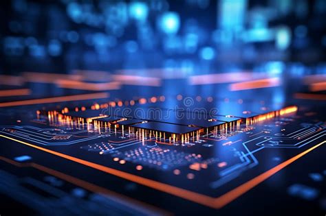 3d Technology Illustration A Fingerprint Scanner Is Integrated Into The Printed Circuit Release