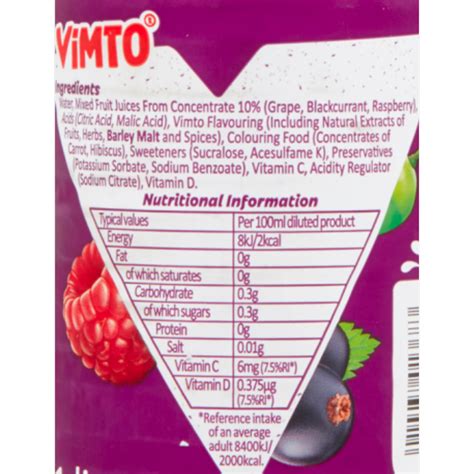 Vimto Original No Added Sugar Real Fruit Squash L Drinks Fast Delivery By App Or Online