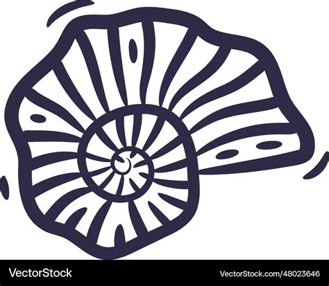 Black Ammonite Shell Fossils Silhouette Obtained Vector Image Black Ammonite Shell Fossils Silhouette Obtained Vector Image