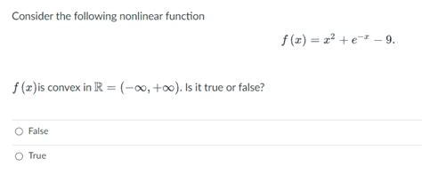 Solved Consider The Following Nonlinear Function