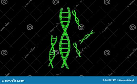 3d Dna Helix On Black Bg Object Dissolved Flickering Particles Scientific Medical Concept