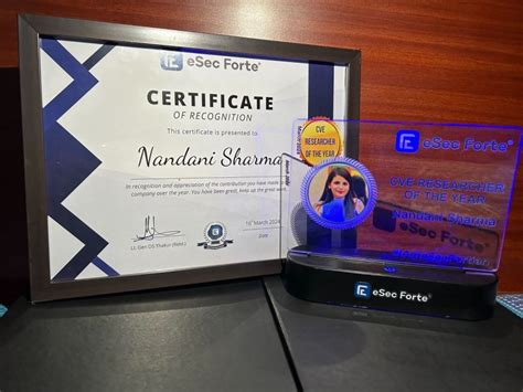 Iamesecfortian Cybersecurity Achievement Gratitude Nandini