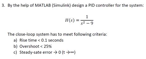 Solved By The Help Of Matlab Simulink Design A Pid Chegg