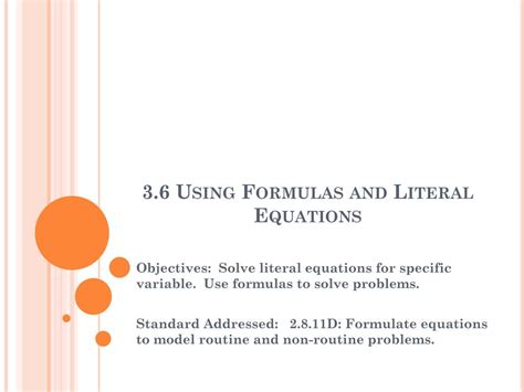 PPT 3 6 Using Formulas And Literal Equations PowerPoint Presentation ID 2706672
