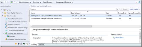 sccm configmgr technical preview update 1701 available all about