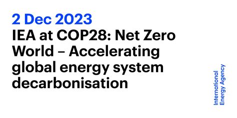 Iea At Cop28 Net Zero World Accelerating Global Energy System Decarbonisation Event Iea