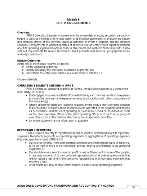 Module 6 Operating Segments Pdf Financial Statement International Financial Reporting