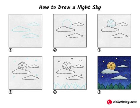 How to Draw a Night Sky - HelloArtsy