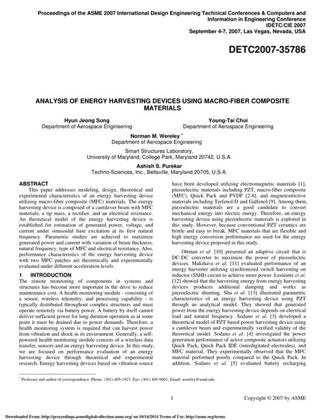 Pdf Energy Harvesting Devices Using Macro Fiber Composite Materials