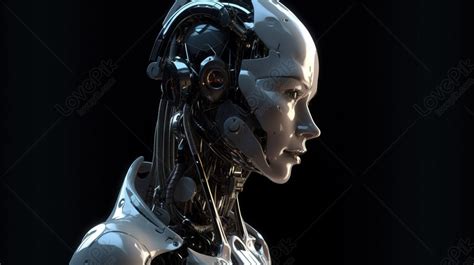 사려 깊은 여성 안드로이드가 등장하는 3d 렌더링 배경 여자 컴퓨터 배경 인공 지능 로봇 배경 자동적 인 배경 이미지