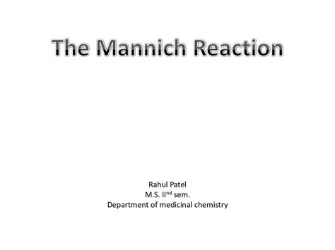 Mannich Reaction 1