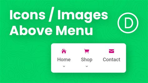 how to add images or icons above divi menu items tutorial by pee aye