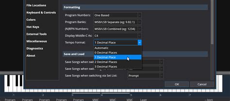 Tempo Format Setting