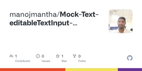 Github Manoj515876mock Text Editabletextinput Reactjs 95 Manoj Mantha