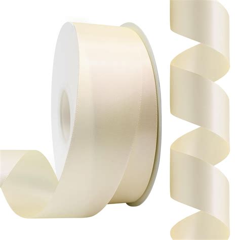 Rilisili Cream Satin Ribbon 1 1 2 Inch 50 Yards Double Faced Polyester