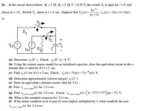 solved in the circuit shown below r 1 ohm r 2 2 ohm c