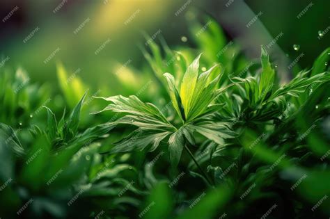 Premium AI Image | Plant leaf explosion with focus on vibrant green ...