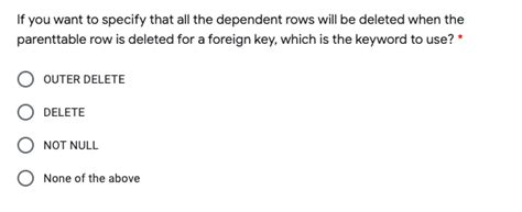 Solved If You Want To Specify That All The Dependent Rows