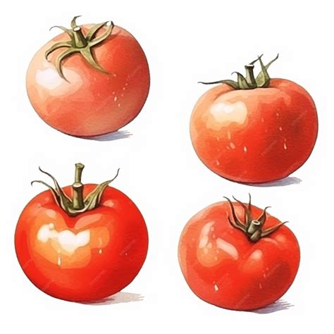 Premium Vector Tomatoes Vector Art Watercolor Tomato Vector 2023