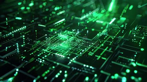 Green Circuit Board Concept Of Artificial Intelligence Virtual