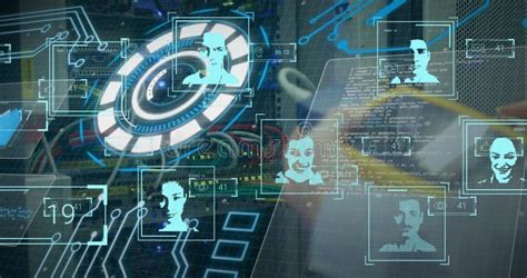 Image Of Digital Interface With Scan Scoping Over Dark Background Stock Illustration Image Of Digital Interface With Scan Scoping Over Dark Background Stock Illustration