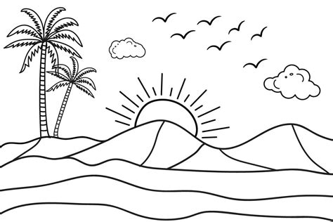 Sunrise Coloring Pages Coloringlib