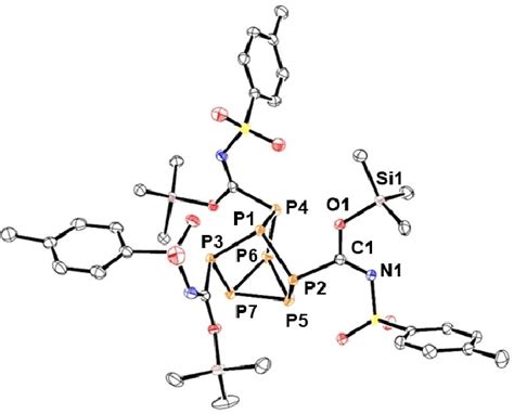 Molecular Structure Of 9 Anisotropic Displacement Ellipsoids Pictured
