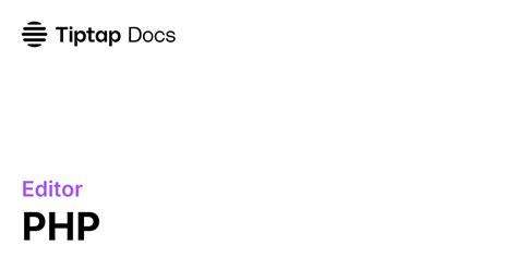 Php Tiptap Editor Docs