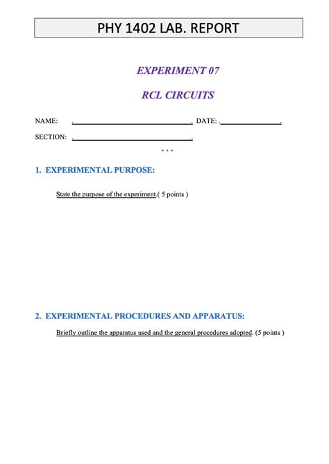 solved experiment 07 rcl circuits 1 introduction in this