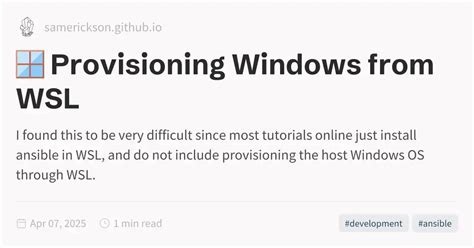 Provisioning Windows From WSL