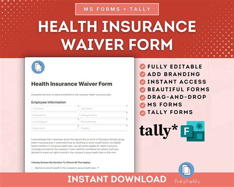 Health Insurance Waiver Online Form Health Coverage Opt Out Medical Benefits Waiver Health