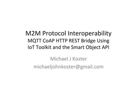 M2m Protocol Interoperability Using Iot Toolkit Pdf