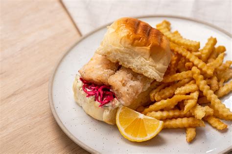 Japanese Style Fried Fish Burger Recipe Sidechef