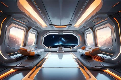 The view of Earth from a futuristic spacecraft in orbit Generative AI | Premium AI-generated image