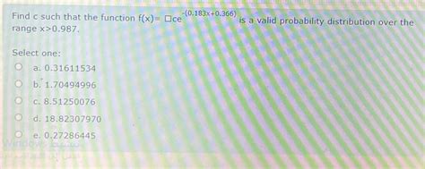 Find C Such That The Function Chegg